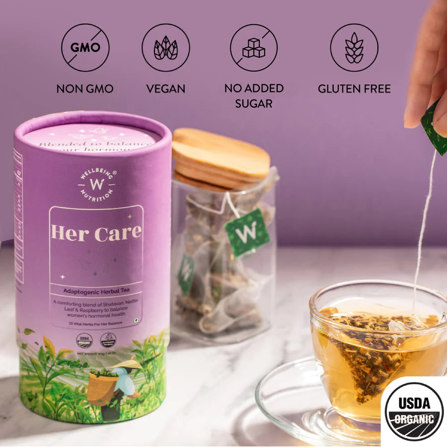 Her Care - Adaptogenic Herbal Tea to Balance Women's Hormonal Health ...