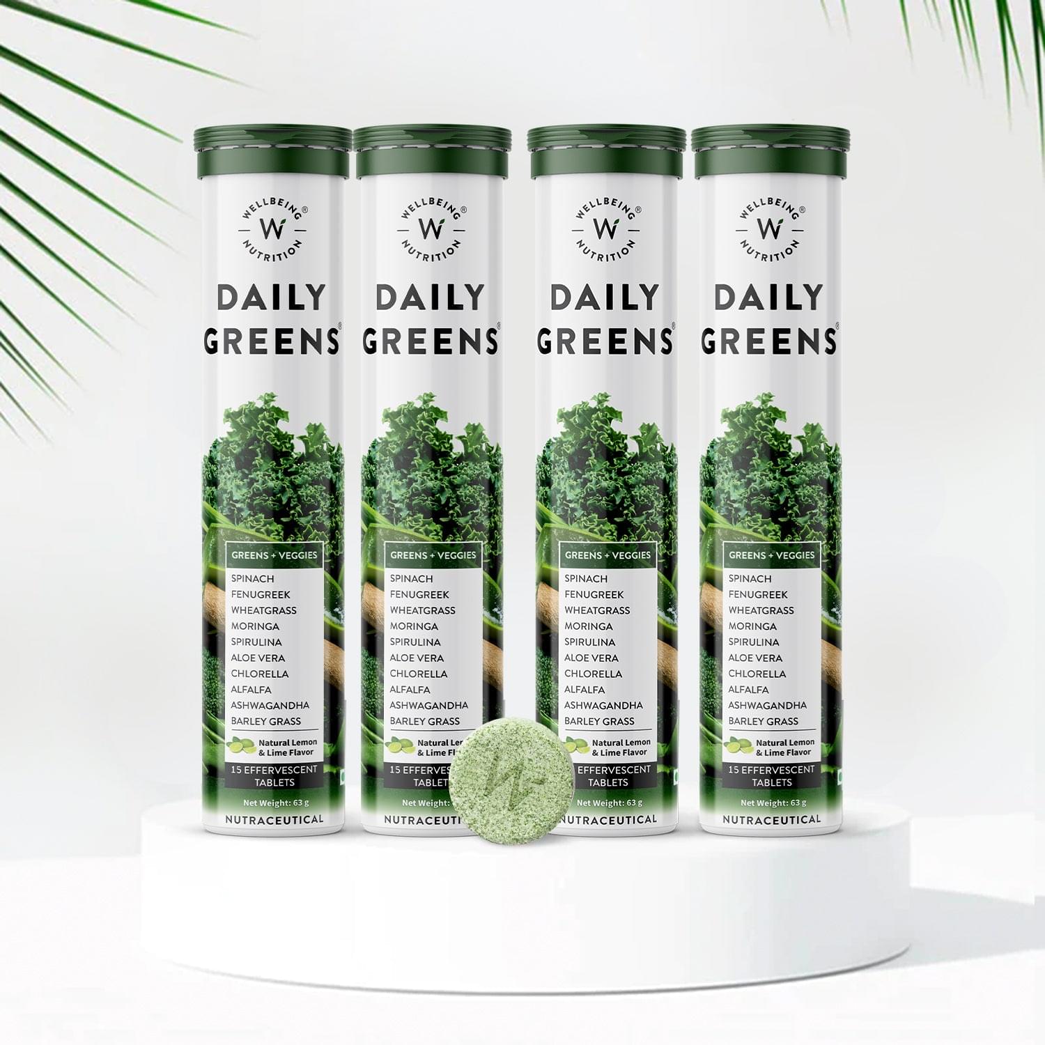 Daily Greens Whole Food Multivitamin Effervescent Tablet with 39 farm ...