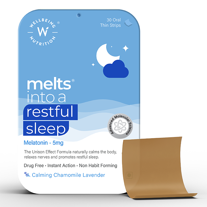 Melatonin 5mg Strips for Sleep | melts® Restful Sleep – Wellbeing Nutrition